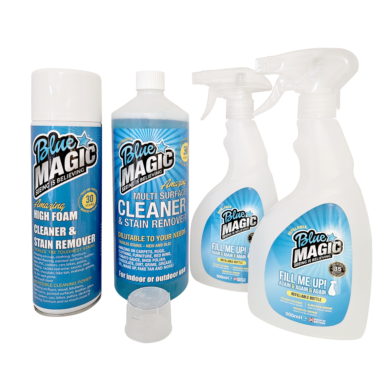 Blue Magic - 1 x 1L Concentrate, 2 x Spray Bottles with Triggers, 1 x ...